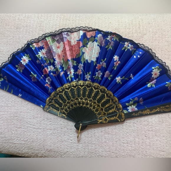 Boutique | Accessories | Gorgeous Cobalt Blue Hand Fan | Poshmark